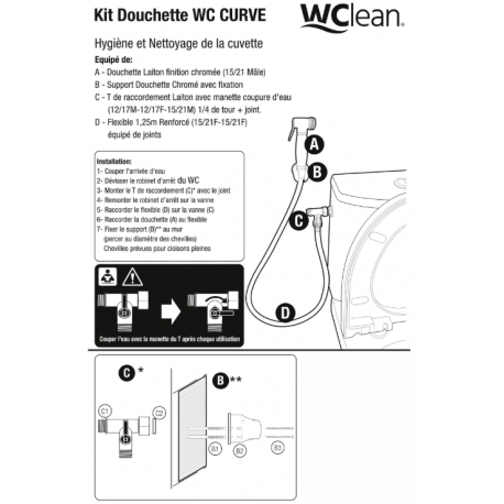 Kit douchette ablution - Accessoire toilette et WC