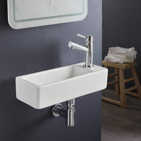 Lave main wc etroit - Lavabo taille compact pas cher Planete Bain